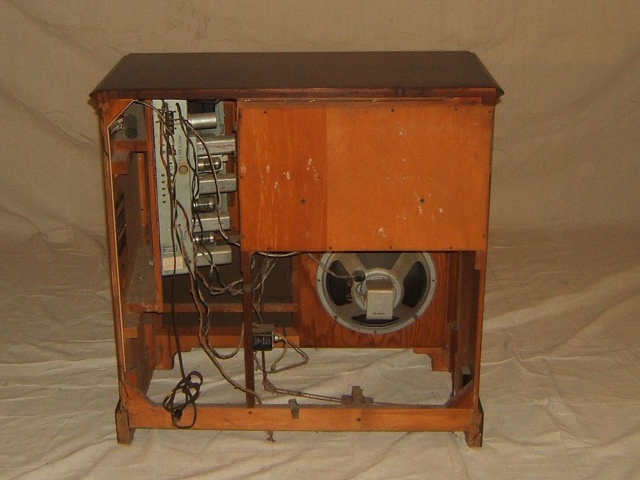 Philco 46-1213 Vintage Radio & Turntable Midtone Stain Maple Wood Metal ...